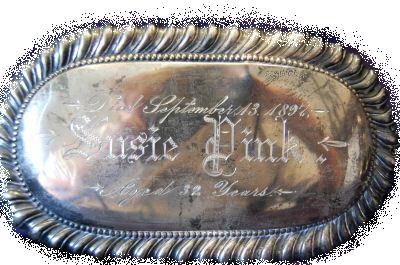 Free Genealogy Death Record on the Coffin Plate of Susie Pink 1865 ~ 1897